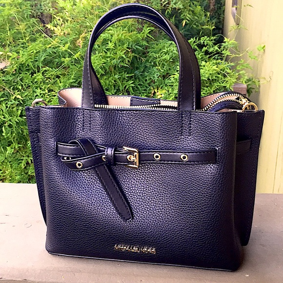 Michael Kors | Bags | Michael Kors Emilia Small Black Leather Satchel ...